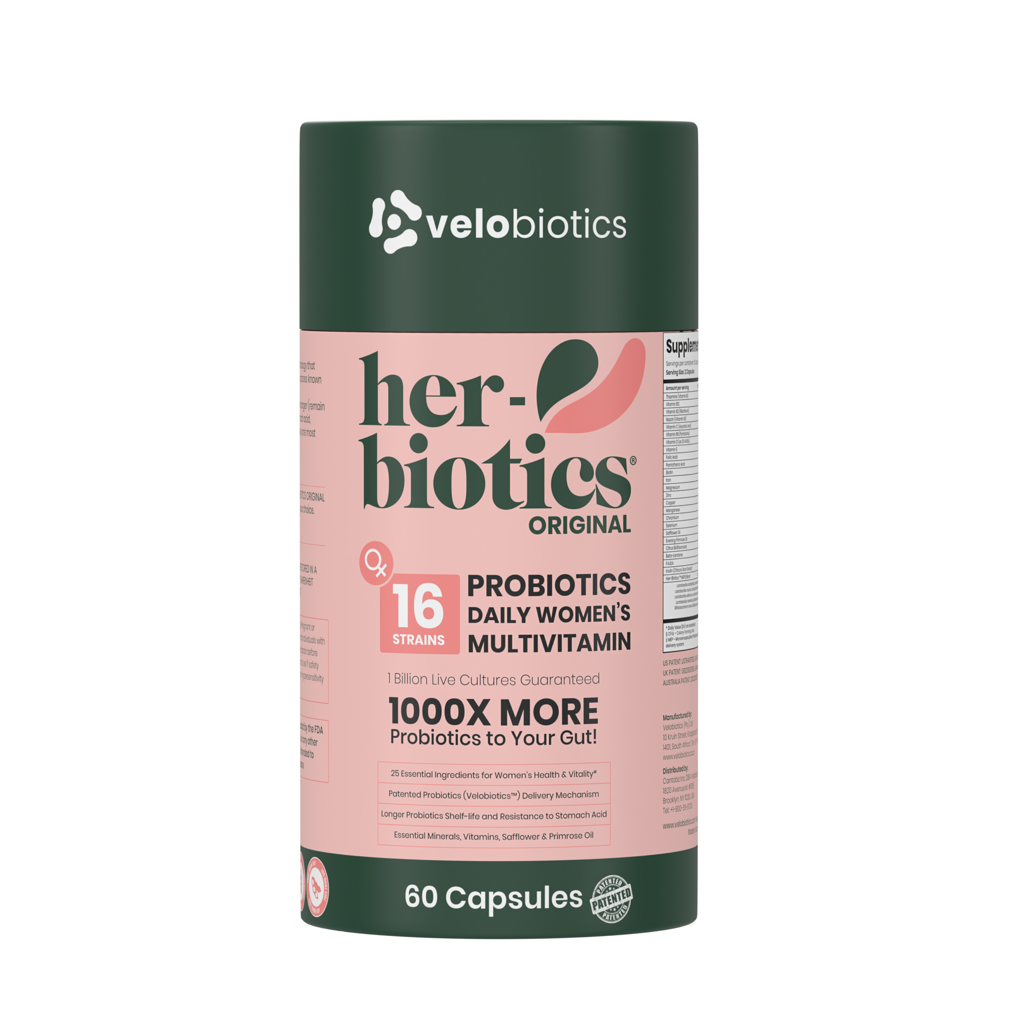 Her-Biotics Original Capsules - 60 Easy-to-Use Probiotic Capsules for ...